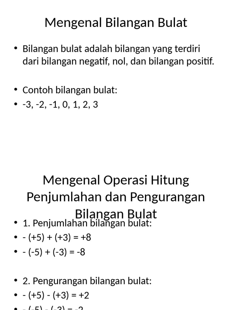 Materi Bilangan Bulat | PDF