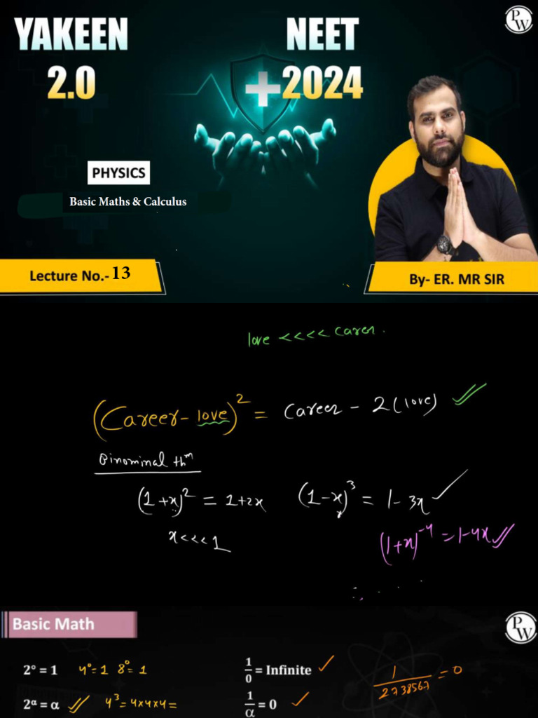 Basic Math Summary Neet Physics | PDF