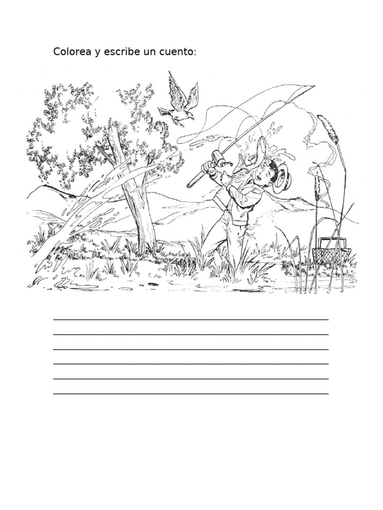 Colorea y escribe un cuento | PDF