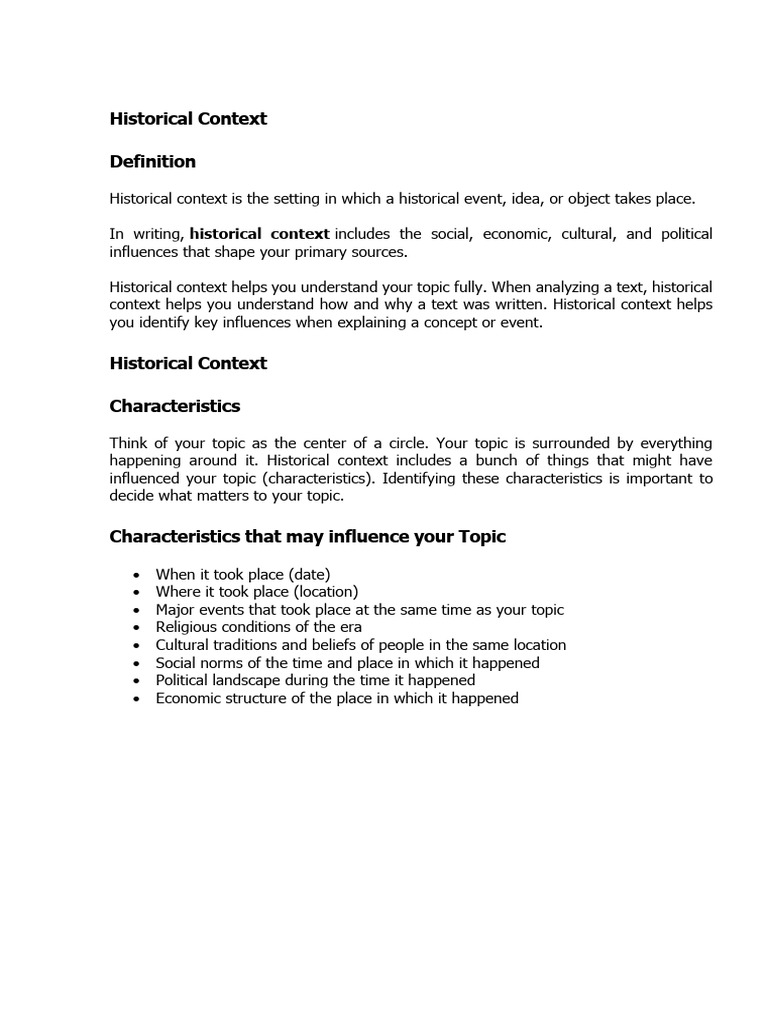 Historical Context | PDF