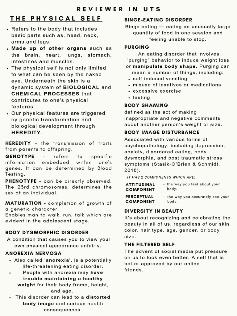 Understanding the Self (Physical and Sexual Self) | PDF