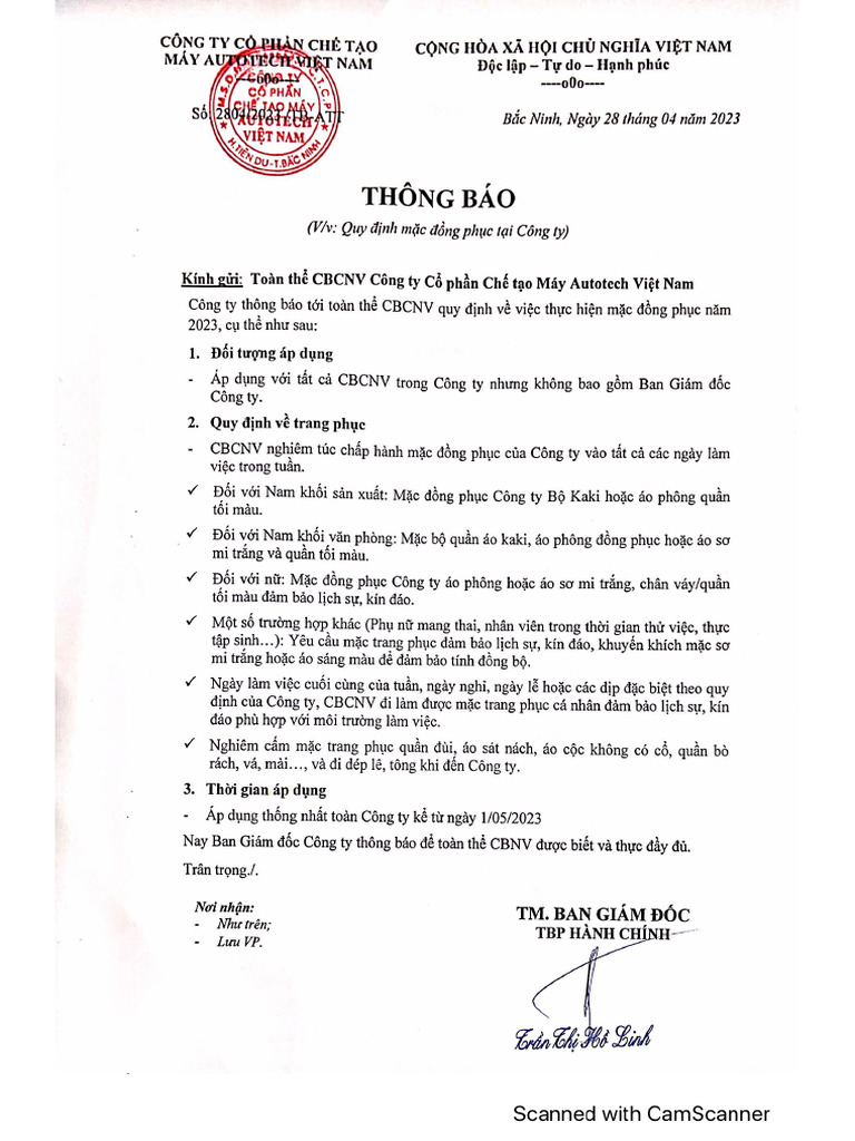 Thông Báo Đ NG PH C 2023 | PDF