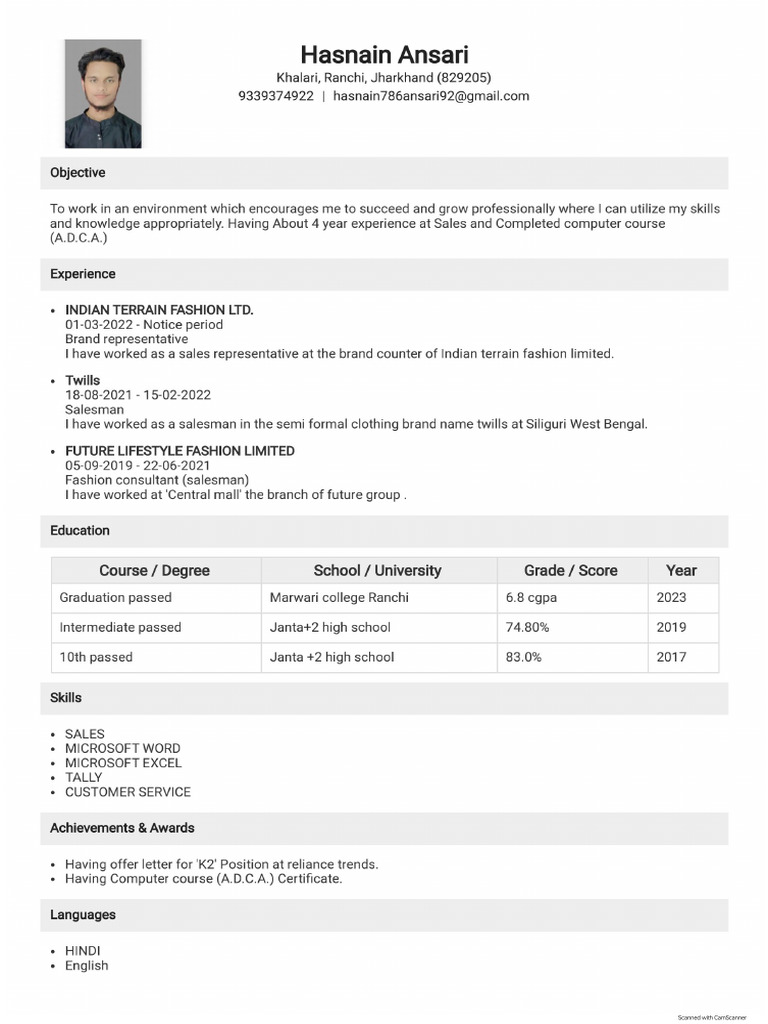 Hasnain Resume 2023 - 1 | PDF