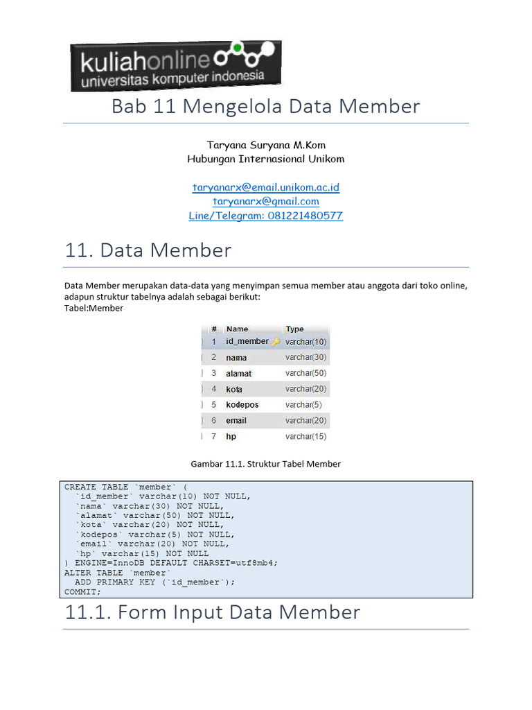 Materi 11 Mengelola Data Member | PDF