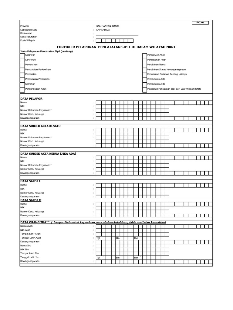 FORMULIR LAYANAN CAPIL 1 | PDF