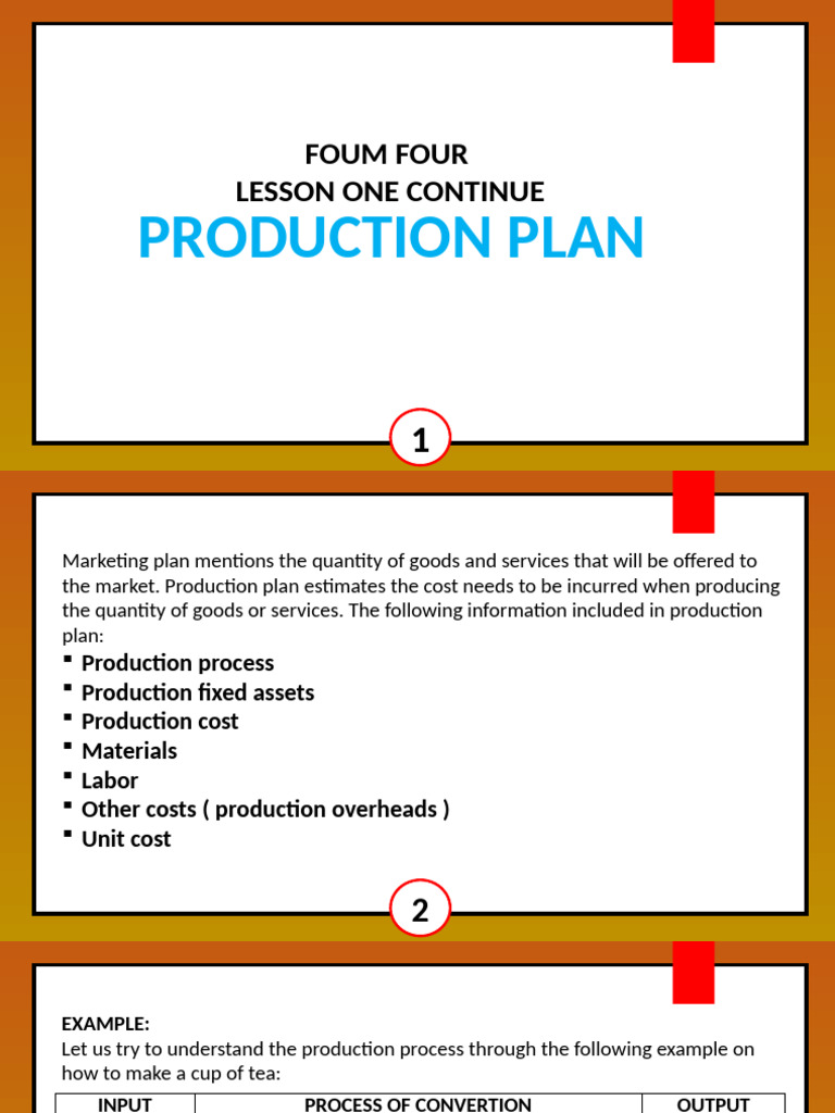 Production Plan Form 4 | PDF