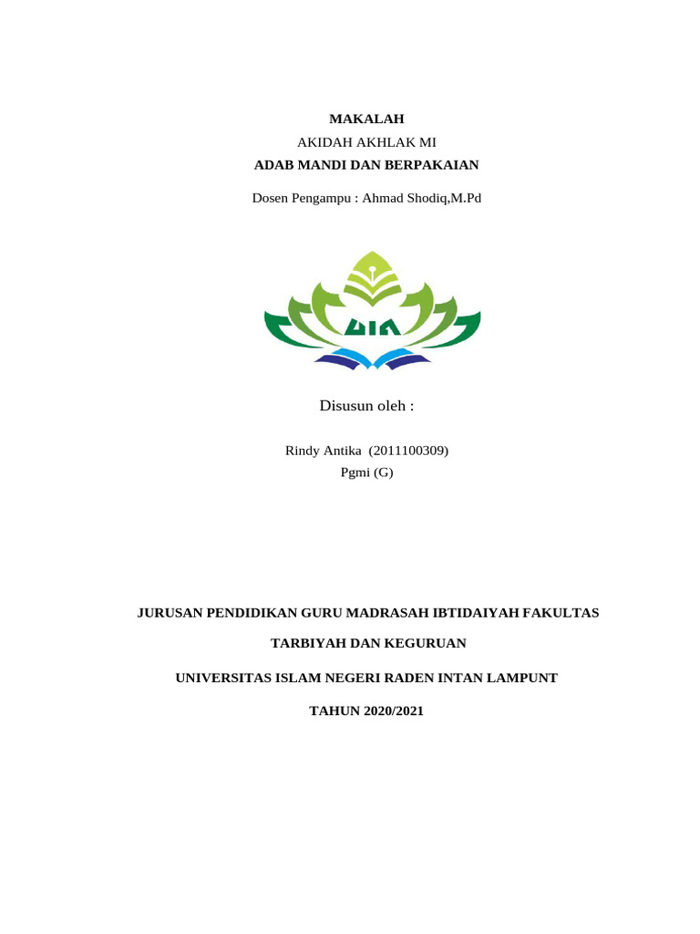 Adab Mandi Dan Berpakaian | PDF