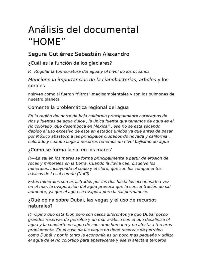 Análisis Del Documental | PDF