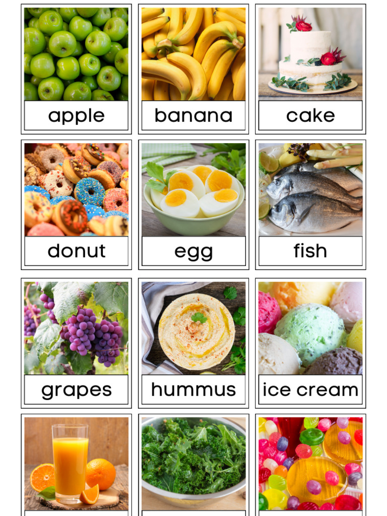 Alphabet Food Picture Flashcards | PDF
