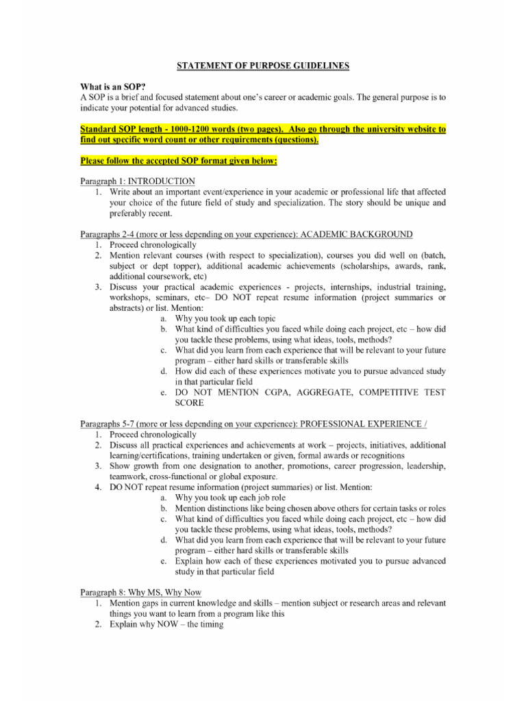 SOP Guidelines Updated | PDF
