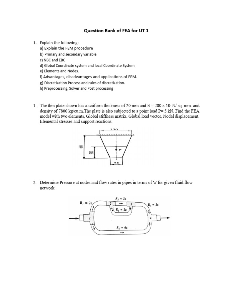 Question Bank of FEA For UT1 2024-25 | PDF