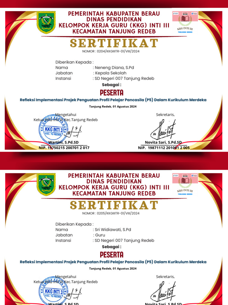 Sertifikat KKG | PDF