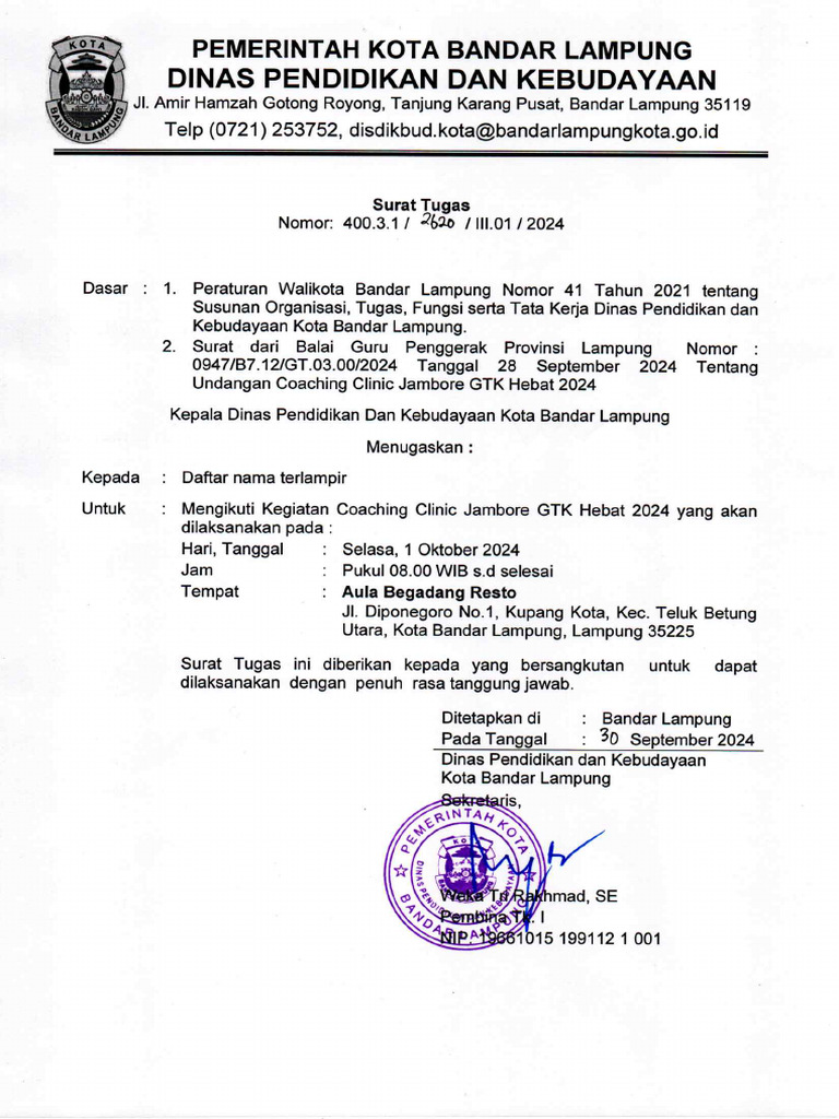 ST Coaching Clinic GTK (Peserta) | PDF