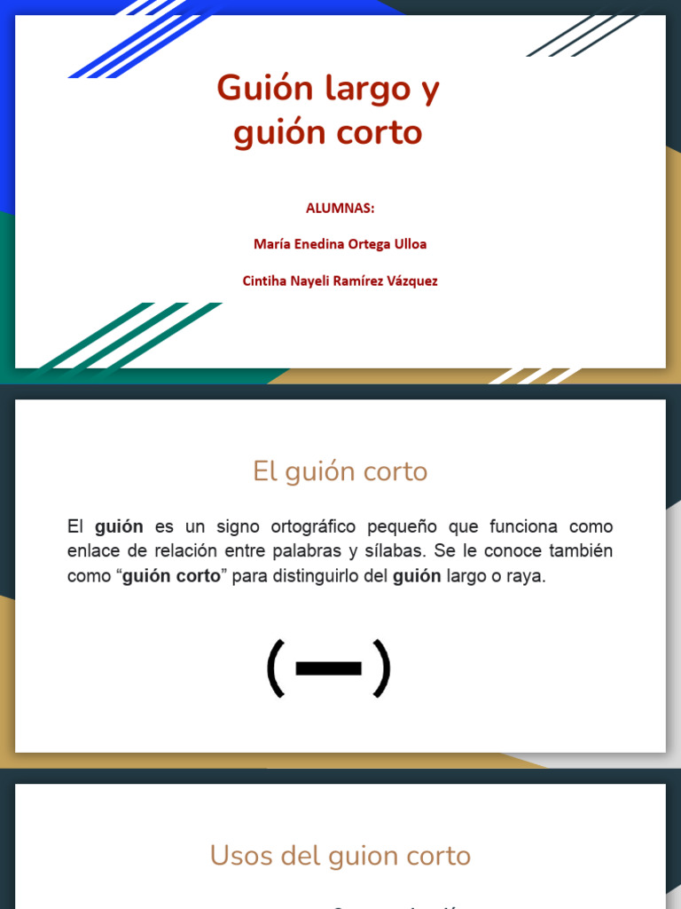 Guión largo y guión corto Exposicion Cintiha-Enedina | PDF