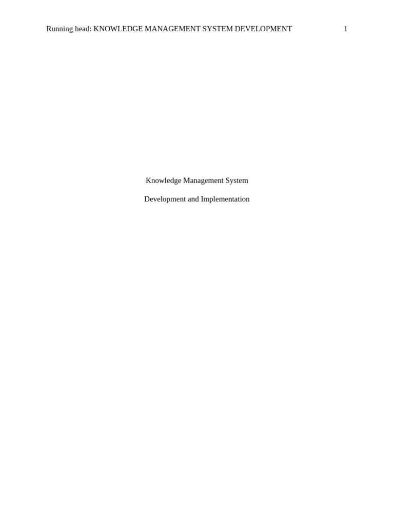 Knowledge Management System Development and Implementation | PDF