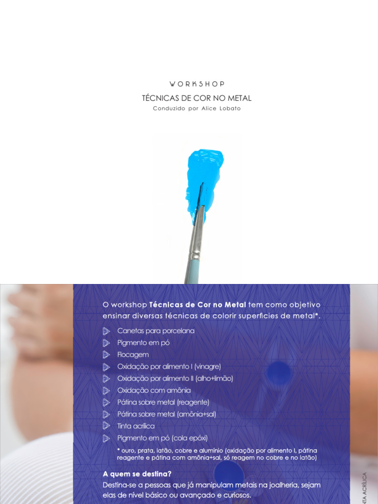 Workshop de Técnicas de Cor no Metal | PDF | Cobre | Tinta
