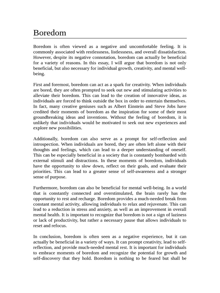 Boredom Benifitial? | PDF | Creativity | Social Psychology