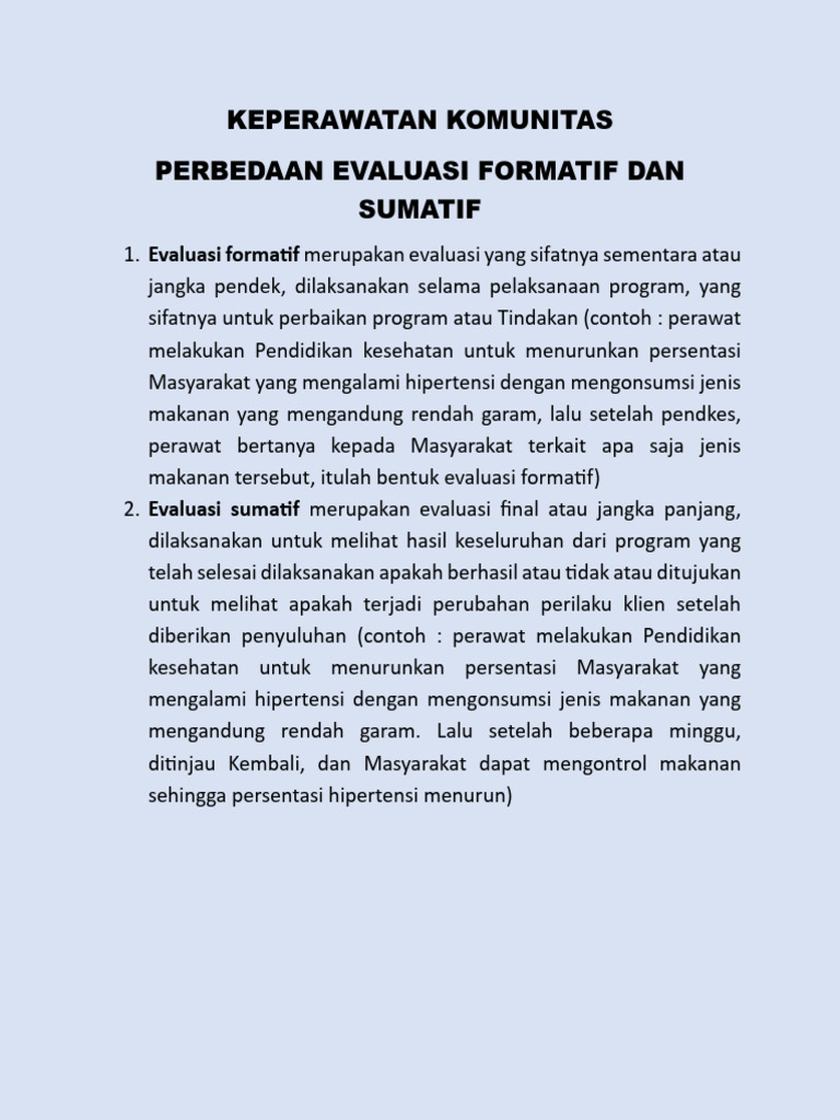 Evaluasi Formatif Dan Sumatif | PDF