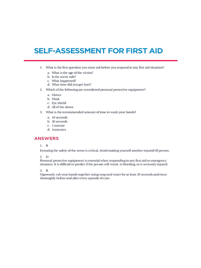 Self Assessment For First Add | PDF