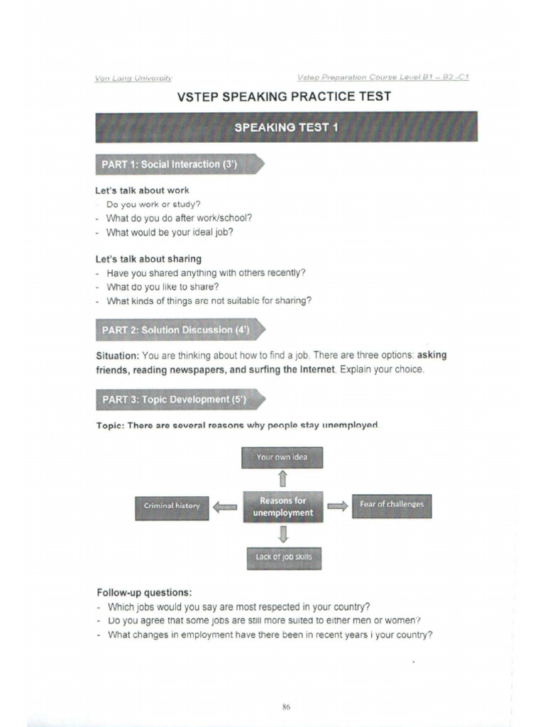 VL Vstep Speaking Topics | PDF