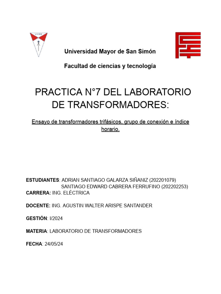 Práctica N°7 de Trafos | PDF