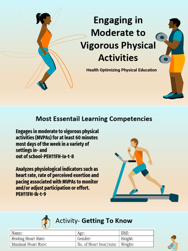 Engaging in Moderate To Vigorous Physical Activities | PDF | Heart Rate ...