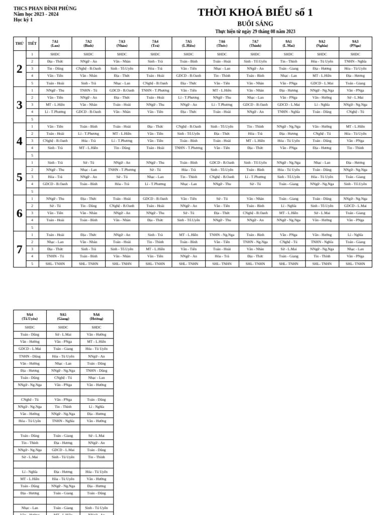 TKB HK - Chieu 24-25 | PDF