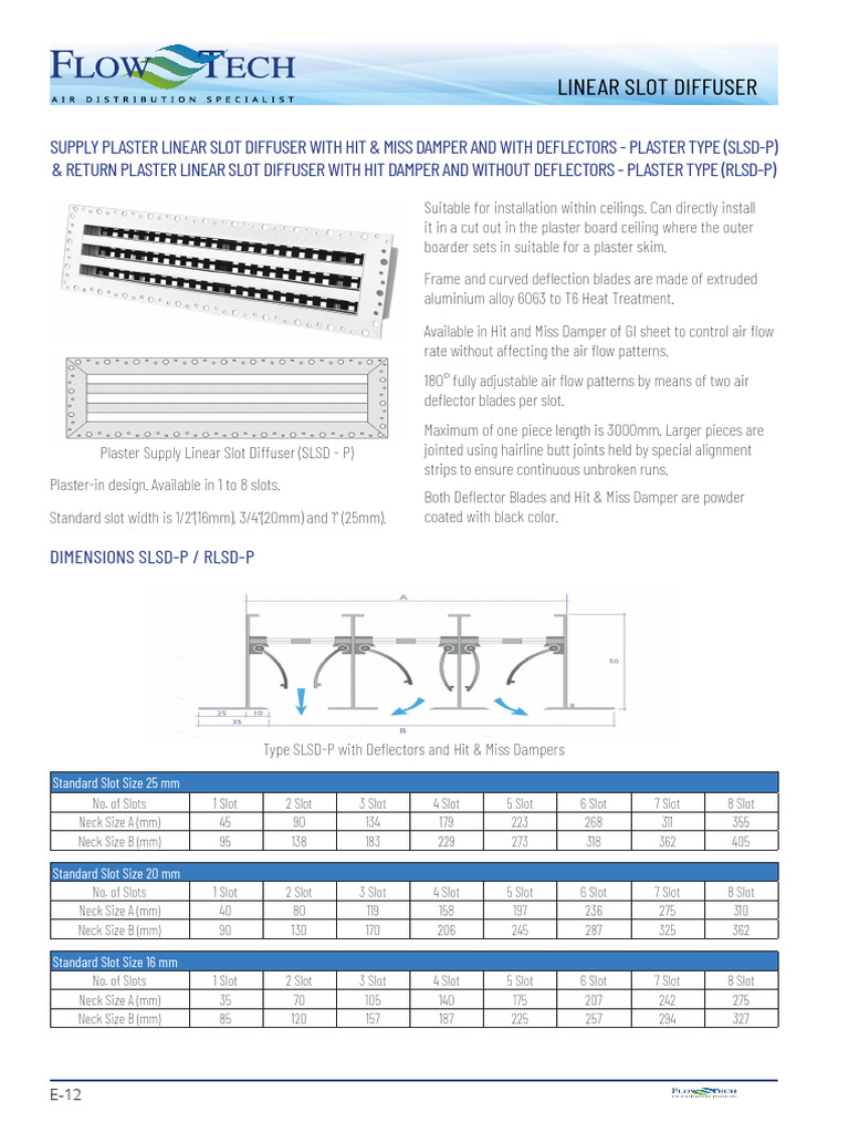 Plaster Linear Slot Diffuser | PDF