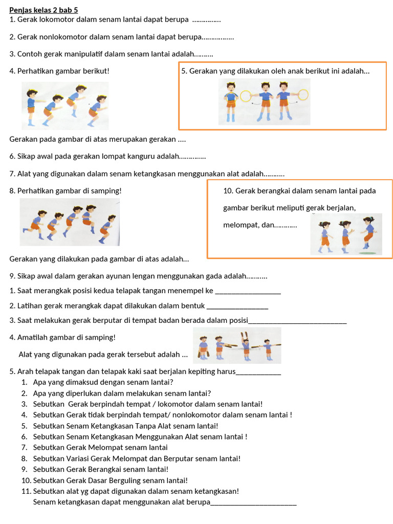 Penjas Kelas 2 Bab 5 Soal | PDF