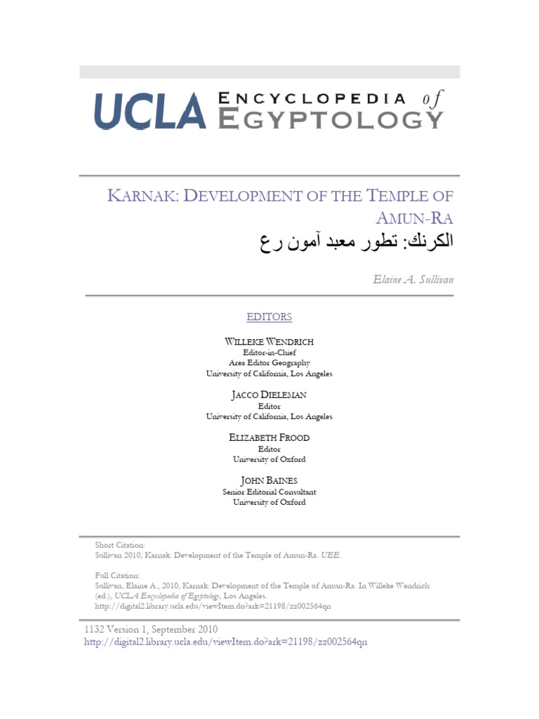 Karnak - Development of The Temple of Amun-Ra | PDF