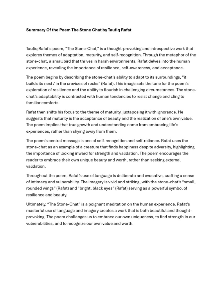 The Stone Chat | PDF