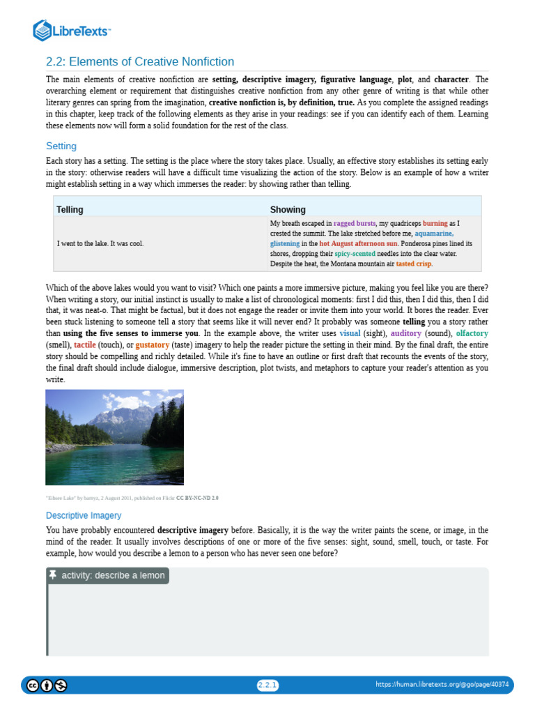 Elements of Creative Nonfiction Explained | PDF | Narration | Narrative