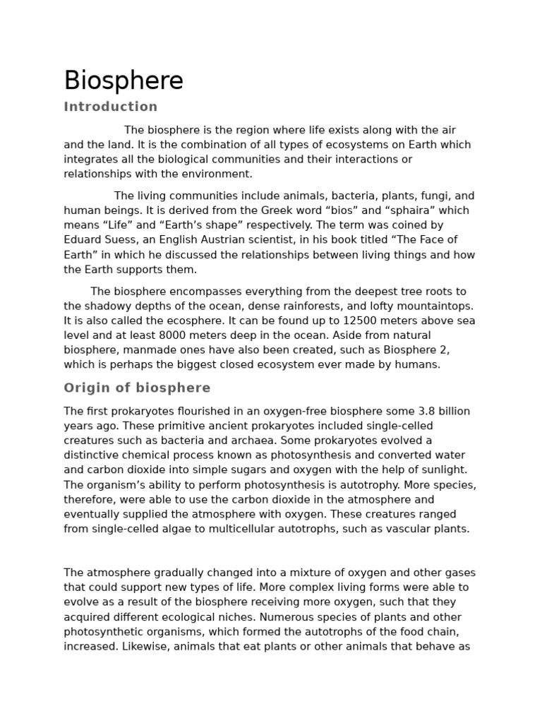Biosphere | PDF