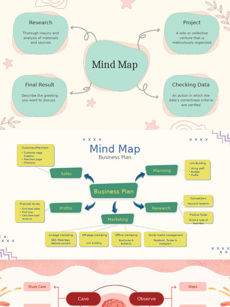 Blue Creative Project Research Mind Map Brainstorm | PDF