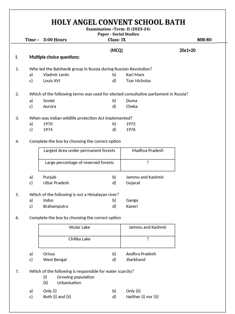 9th SST Final 2024 | PDF