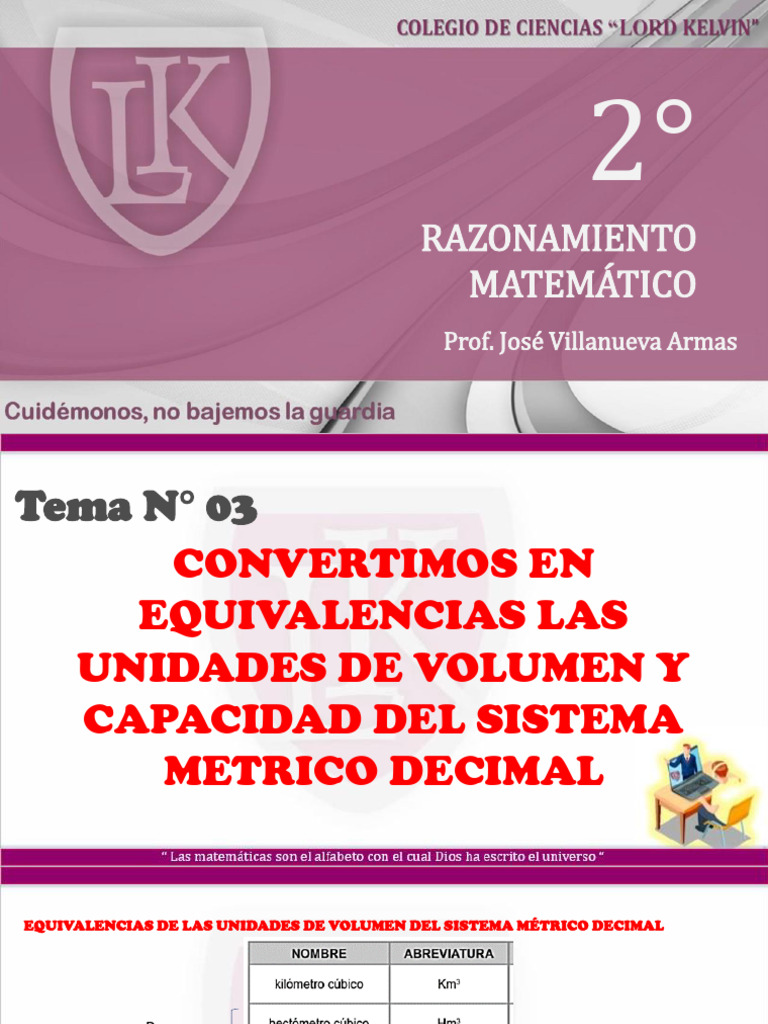 S03 - UNIDADES DE VOLUMEN Y CAPACIDAD - RM - 2do LK - 2024 | PDF
