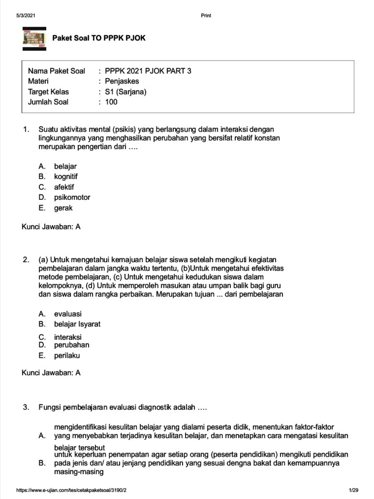 PDF To Pjok PPPK Part 3 Compress | PDF