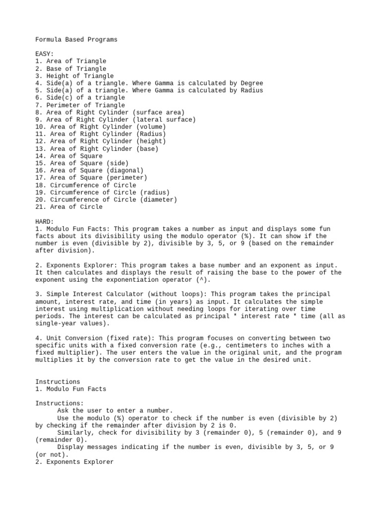 FORMULA-BASED-PROGRAMS-INSTRUCTIONS | PDF