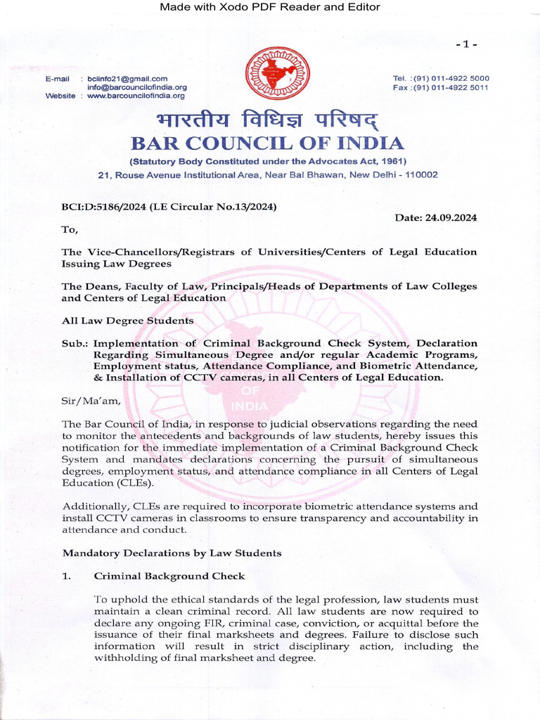 BCID 5186 2024 Circular | PDF