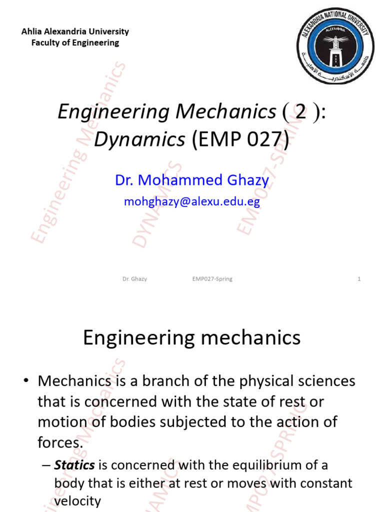 Lecture 1-EMP027 | PDF | Acceleration | Velocity