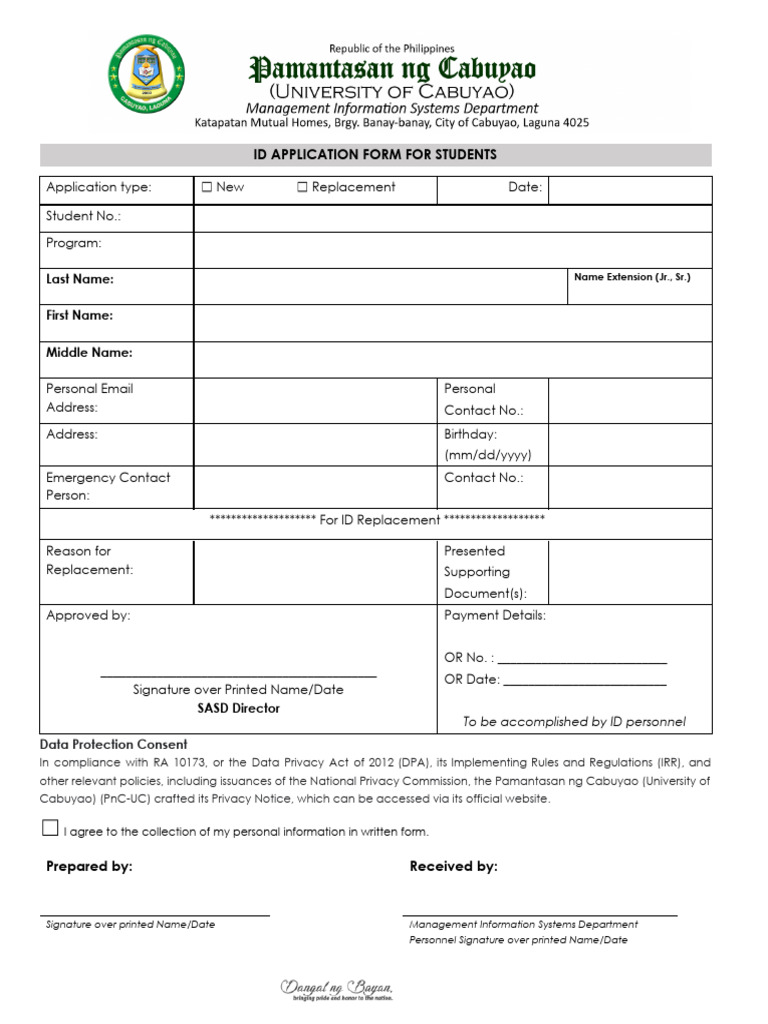 Id Application Form | PDF