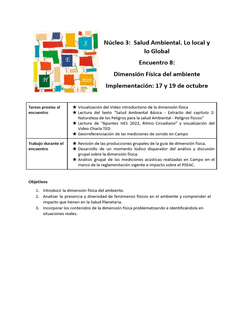 GUÍA Encuentro 8 Dimensión Física - HES2022 | PDF