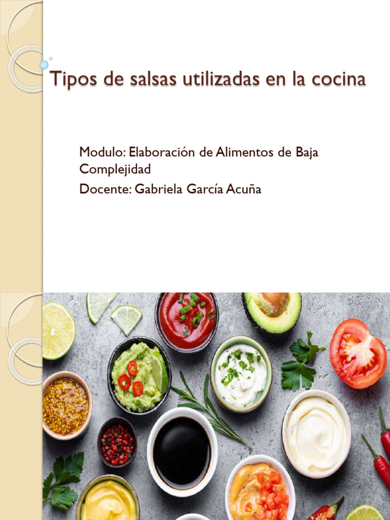 Tipos de Salsas Utilizadas en La Cocina 3d y 3e | PDF
