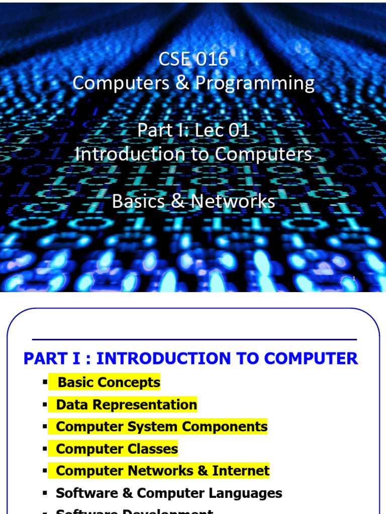 CSE 016-Lec 01 - HW & Net - Week1 | PDF | Computer Data Storage | Central Processing Unit