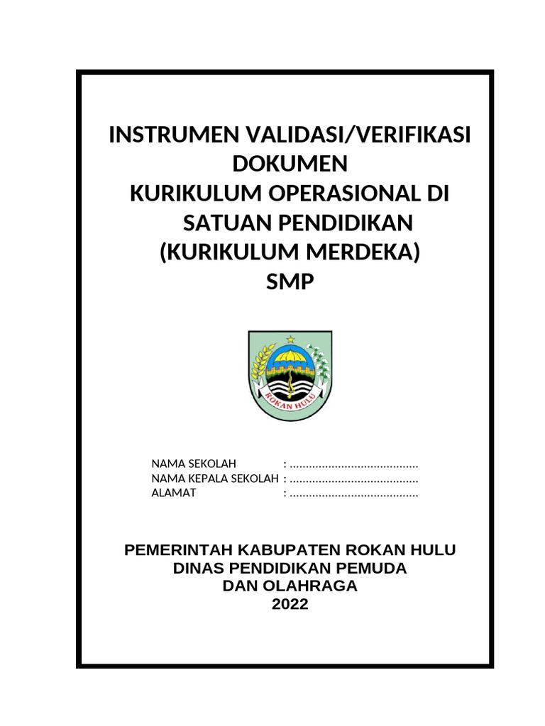 Instrumen Validasi KOSP SMP 2022-2023 | PDF