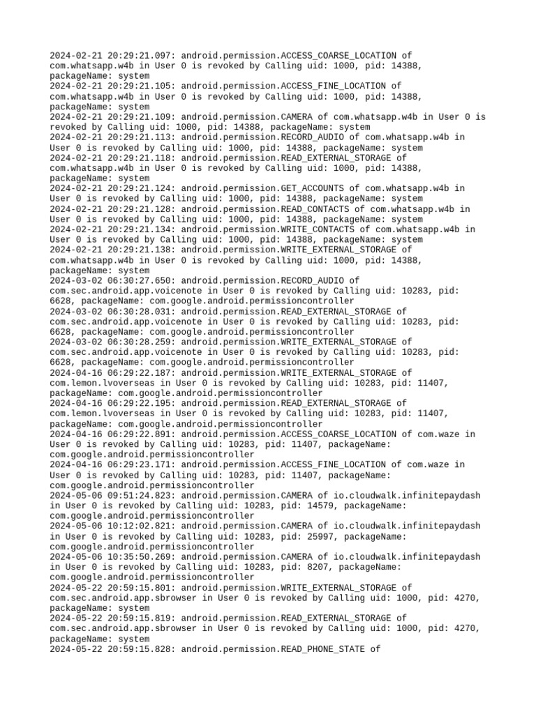 Perm Debug Info | PDF