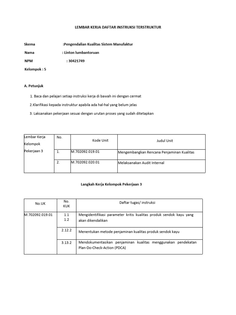 LSP - Kelompok 5 - Tugas Praktik Lembar Kerja 3,4 | PDF