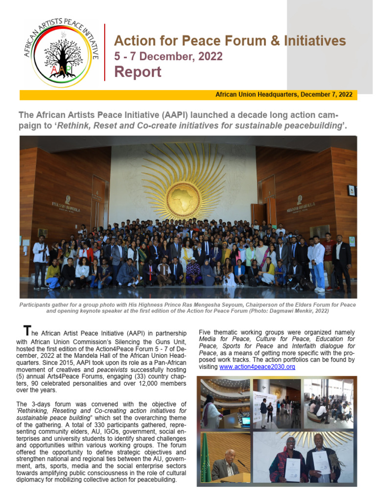 Action 4 Peace Forum Report - 2022 - Addis-Ababa - Ethiopia | PDF ...