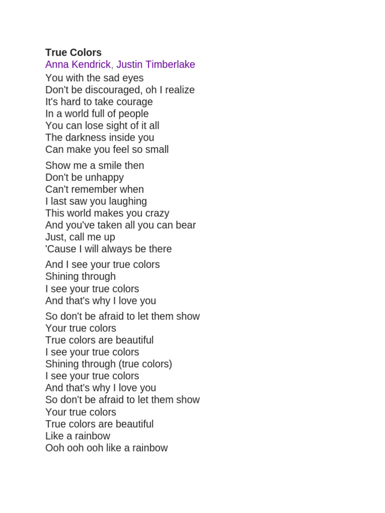 True Colors | PDF