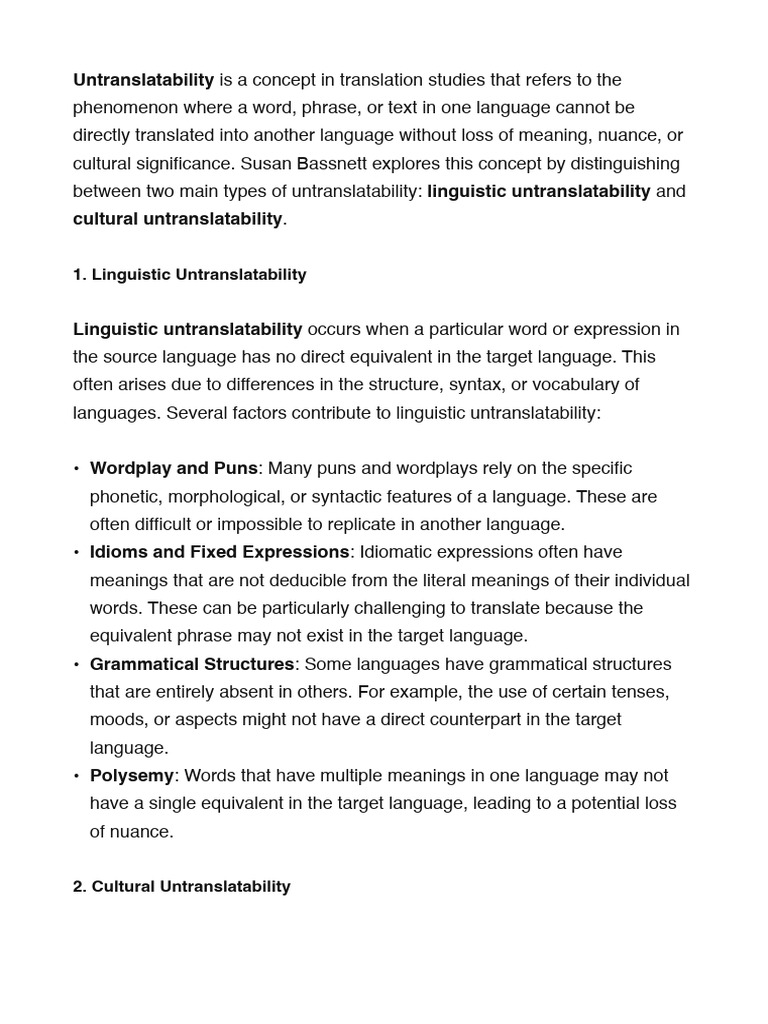 Untranslatability | PDF